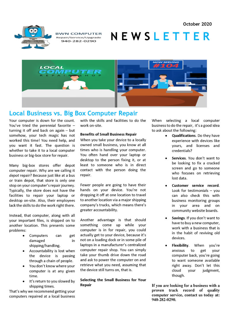 BWN Computer - PC & Mac Repair in Graham, Texas